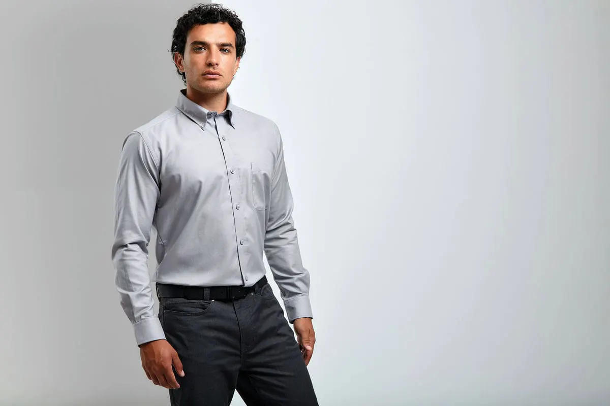 Premier Mens Signature Oxford Long Sleeve Shirt - Wholesale T-Shirts ...